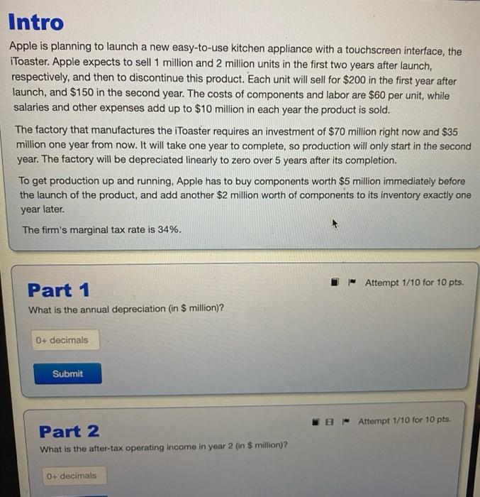 Solved Intro Apple is planning to launch a new easy-to-use | Chegg.com