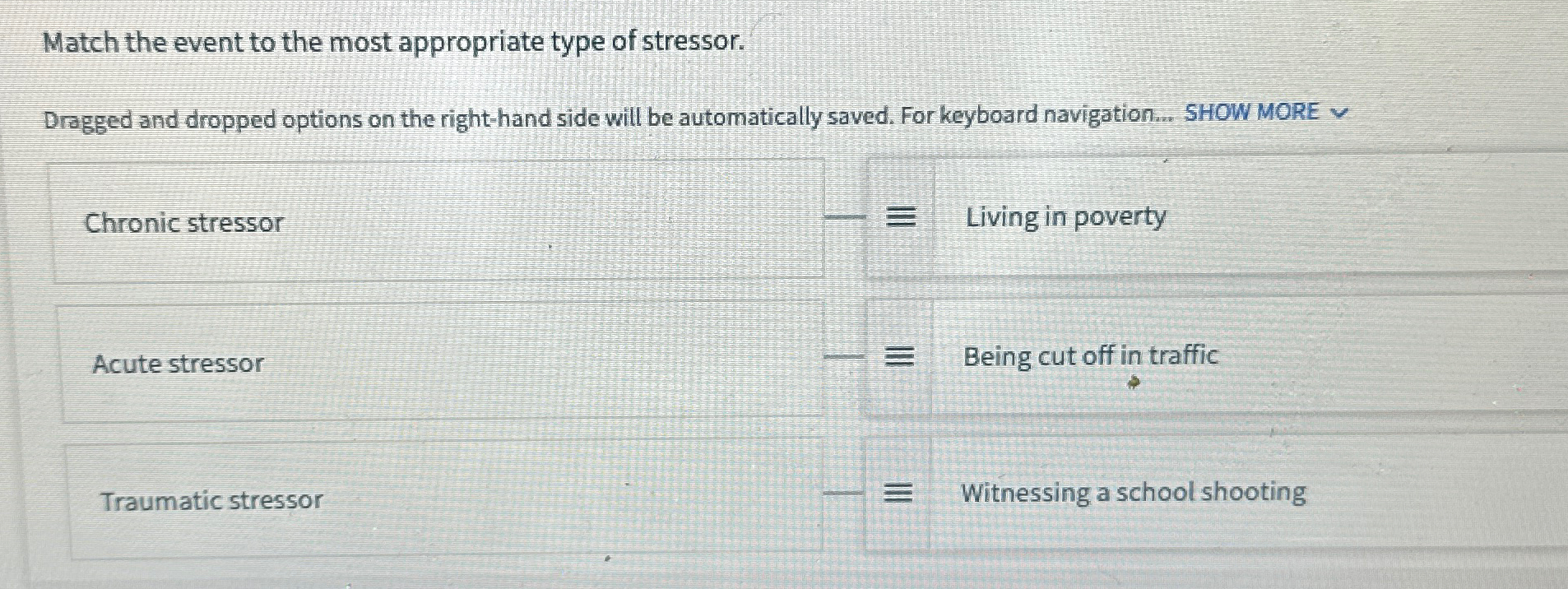 Solved Match the event to the most appropriate type of | Chegg.com
