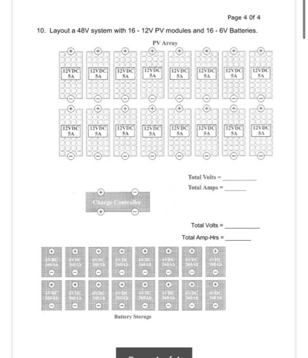 Solved 10. Layout a 48 V system with 16−12 V PV modules and | Chegg.com