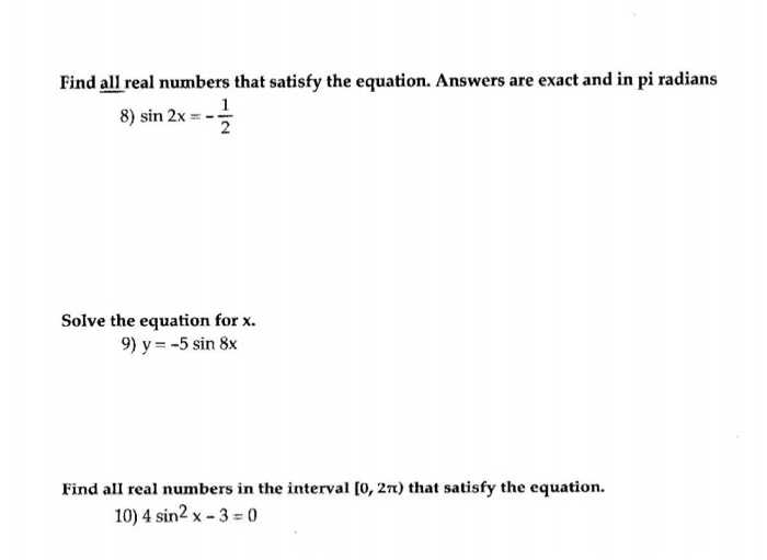 Solved Find all real numbers that satisfy the equation. | Chegg.com