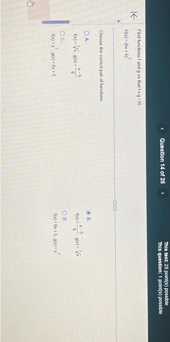 Solved Find Functions F And G So That F∘g H H X 6x 5 7