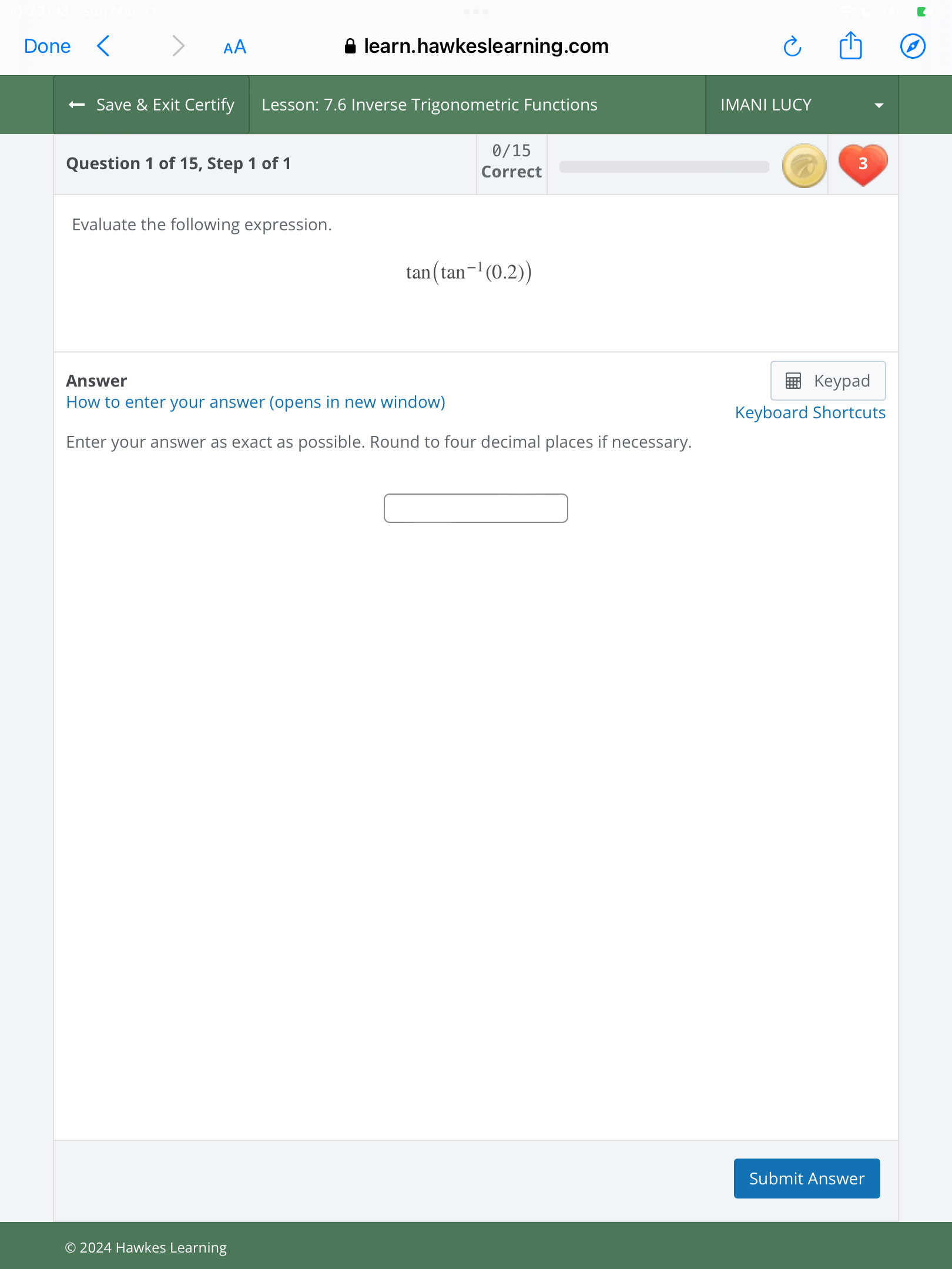 Solved DoneAAQ learn.hawkeslearning.comlarr Save & Exit | Chegg.com