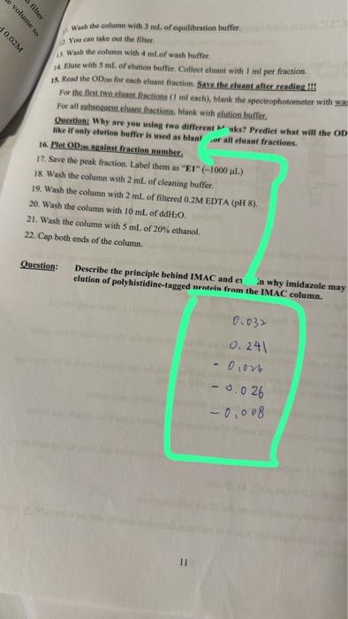 Solved Purification of histidine-tagged protein with | Chegg.com