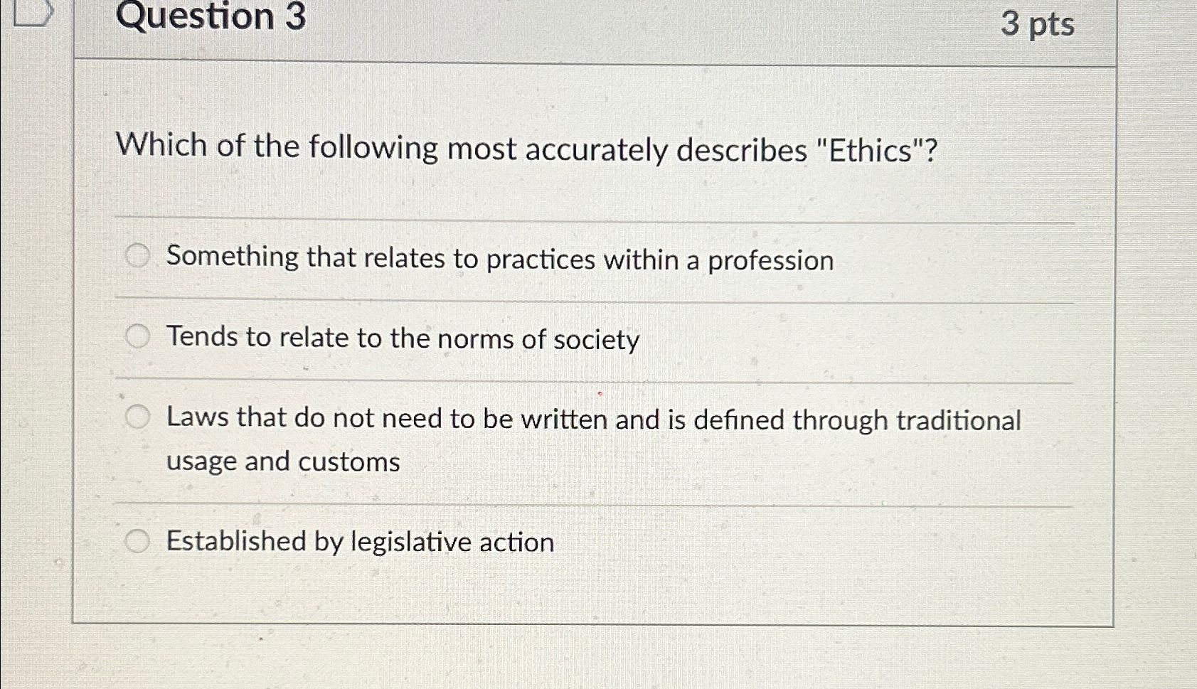 Solved Question 33 ﻿ptsWhich of the following most | Chegg.com