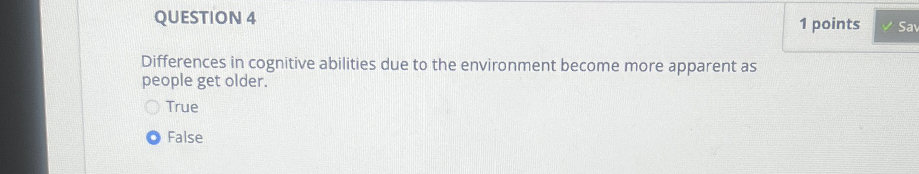 Solved QUESTION 4Differences in cognitive abilities due to | Chegg.com