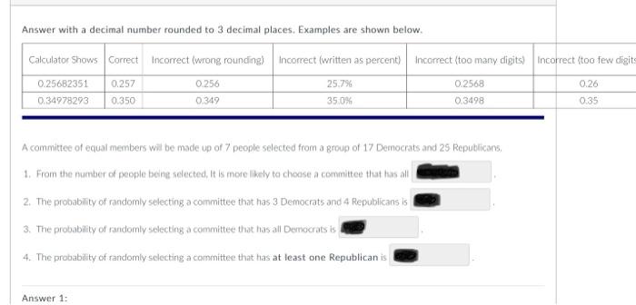 Solved Answer with a decimal number rounded to 3 decimal | Chegg.com