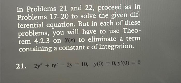 In Problems 21 and 22, proceed as in Problems 17-20 | Chegg.com