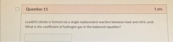 Solved Lead(IV) nitrate is formed via a single replacement | Chegg.com