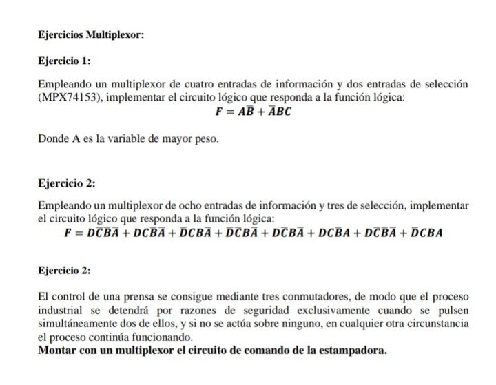 Solved Multiplexer Exercises: Exercise 1: Using a | Chegg.com