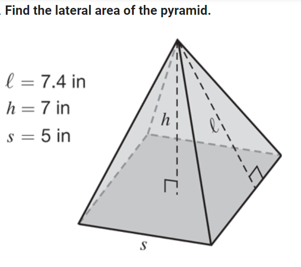 Solved Find the lateral area of the pyramid.find the lateral | Chegg.com