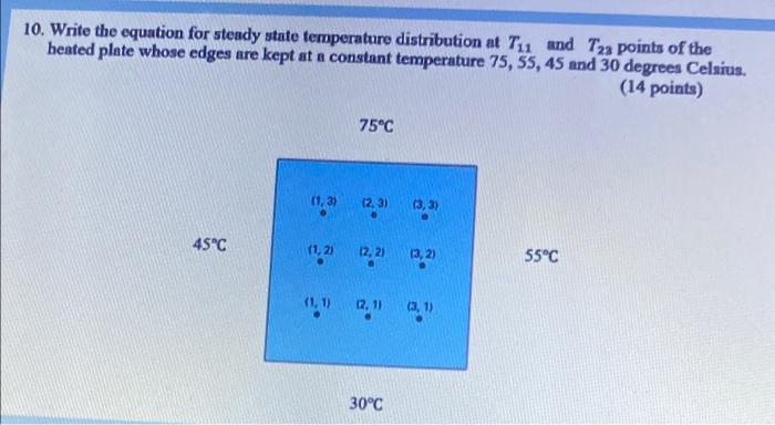 Solved 10. Write the equation for steady state temperature | Chegg.com
