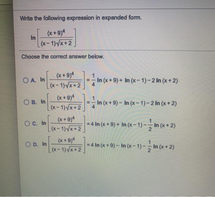 Solved Write the following expression in expanded form. | Chegg.com