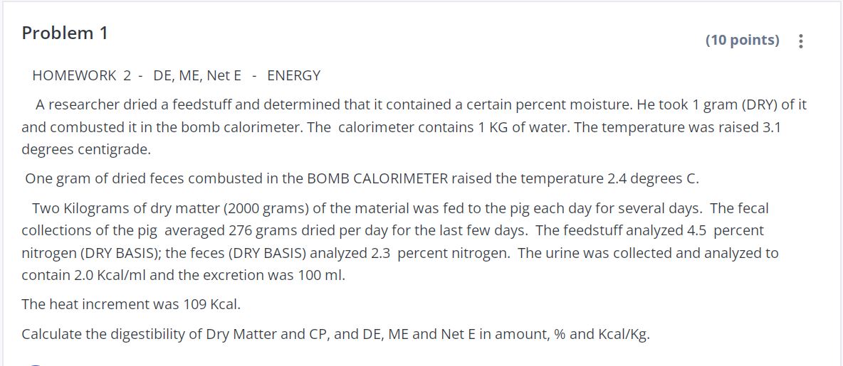 Solved Problem 1HOMEWORK 2 - ﻿DE, ﻿ME, ﻿Net E - ﻿ENERGYA | Chegg.com