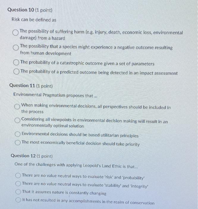 Solved Risk can be defined as The possibility of suffering | Chegg.com