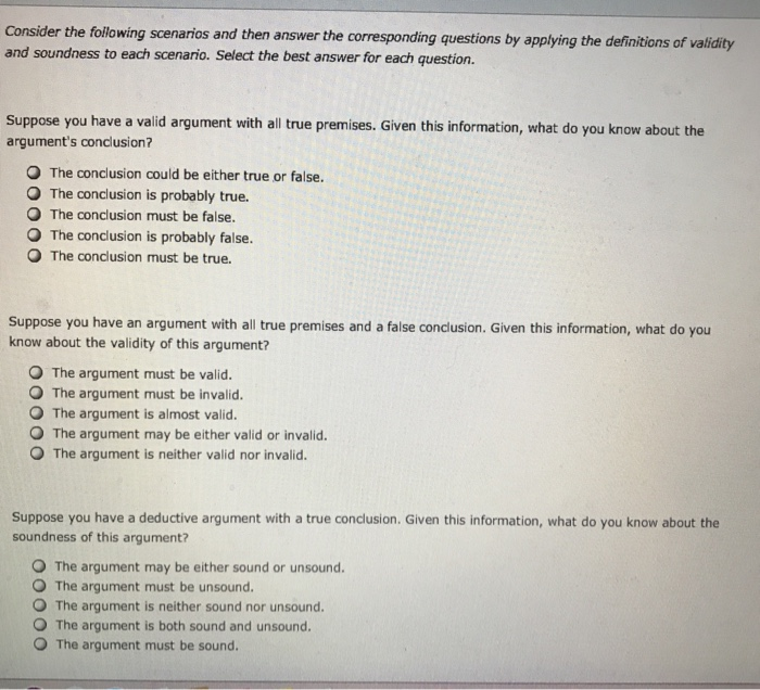 Solved Consider the following scenarios and then answer the | Chegg.com