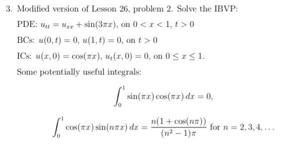 Solved Solve the Initial Boundary Value Problem (PDE, | Chegg.com