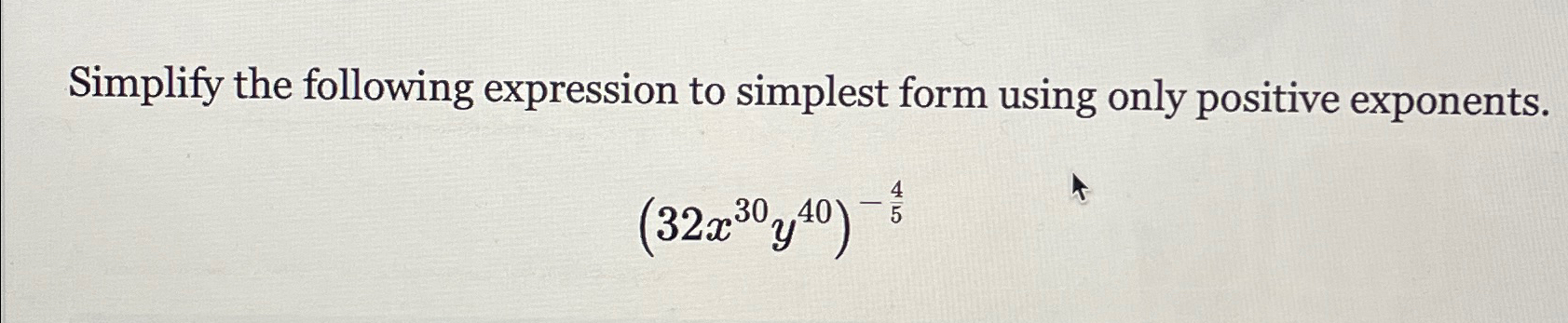 Solved Simplify the following expression to simplest form | Chegg.com