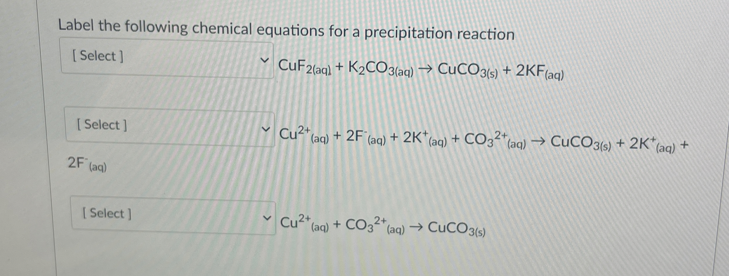 Label the following chemical equations for a | Chegg.com