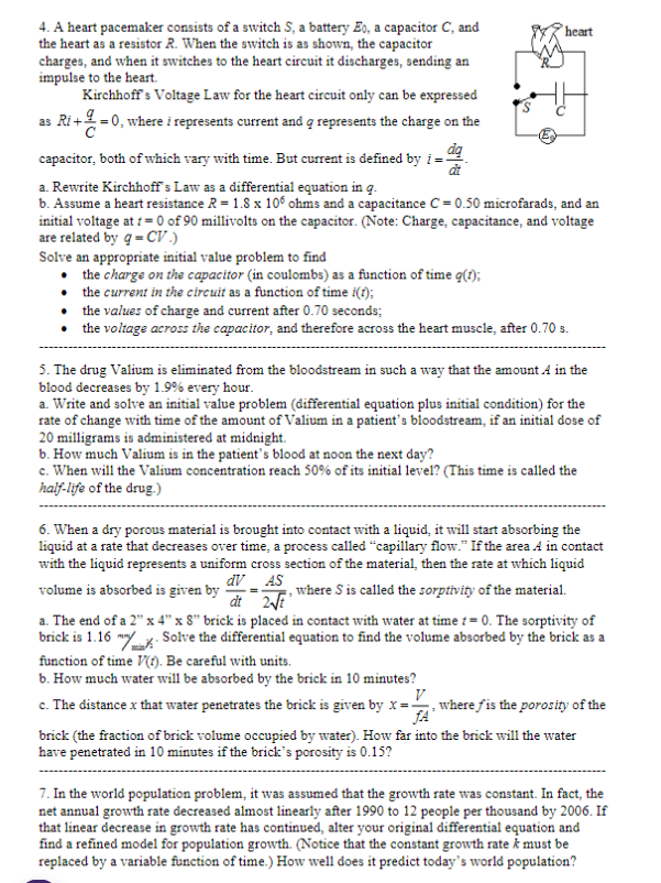Solved A heart pacemaker consists of a switch S, ﻿a battery | Chegg.com