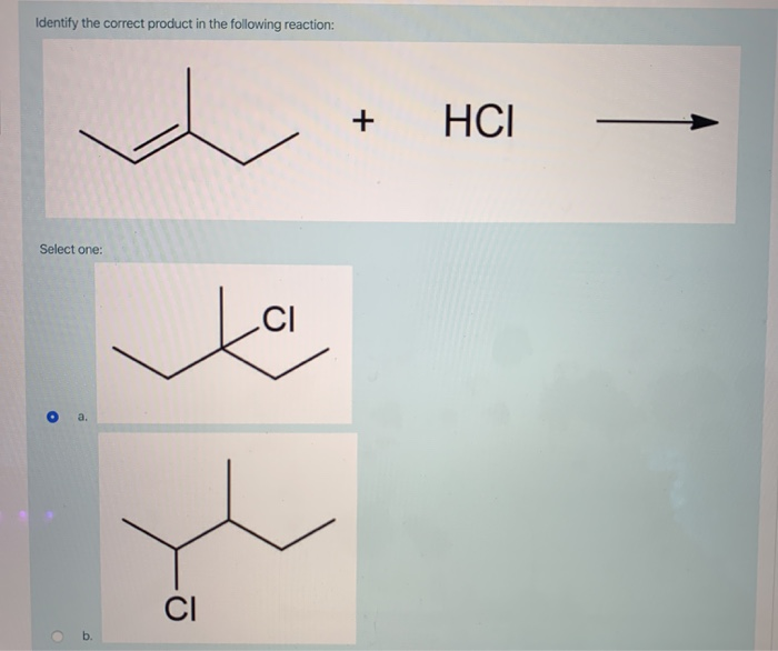 Solved Identify the correct product in the following | Chegg.com