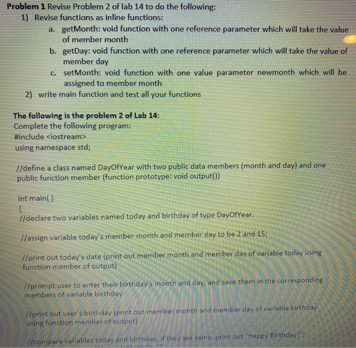 Solved Problem 1 Revise Problem 2 Of Lab 14 To Do The 4329