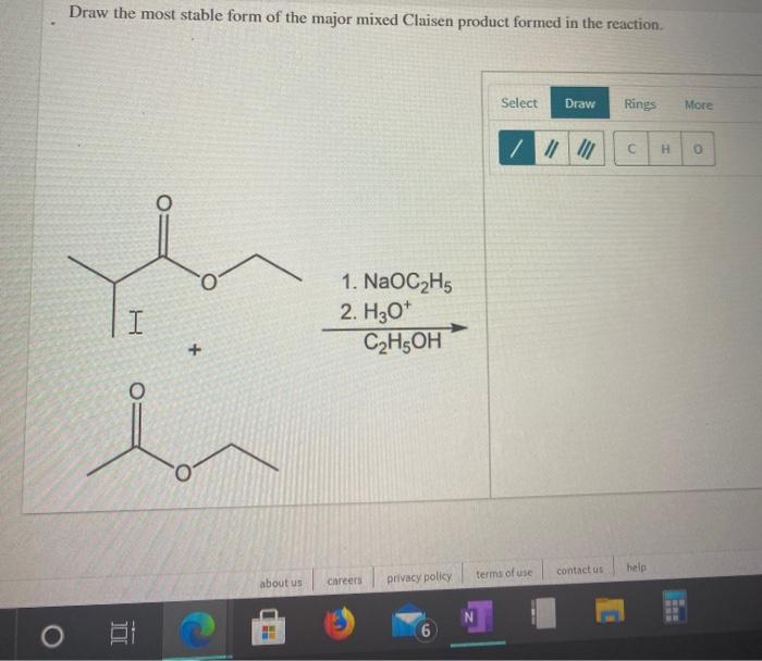 Solved Draw the most stable form of the major mixed Claisen | Chegg.com