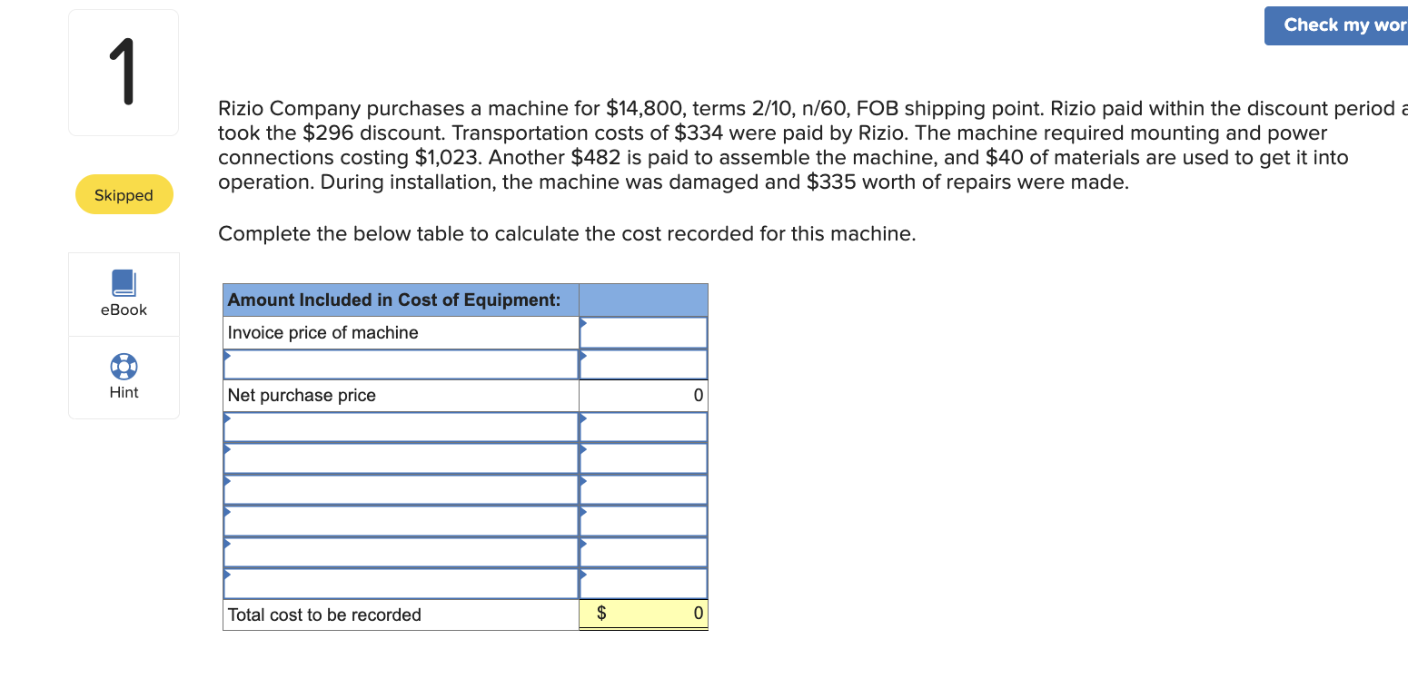 Solved CH 10 ﻿#1Rizio Company purchases a machine for | Chegg.com