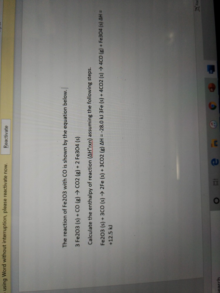 Solved using Word without interruption, please reactivate | Chegg.com