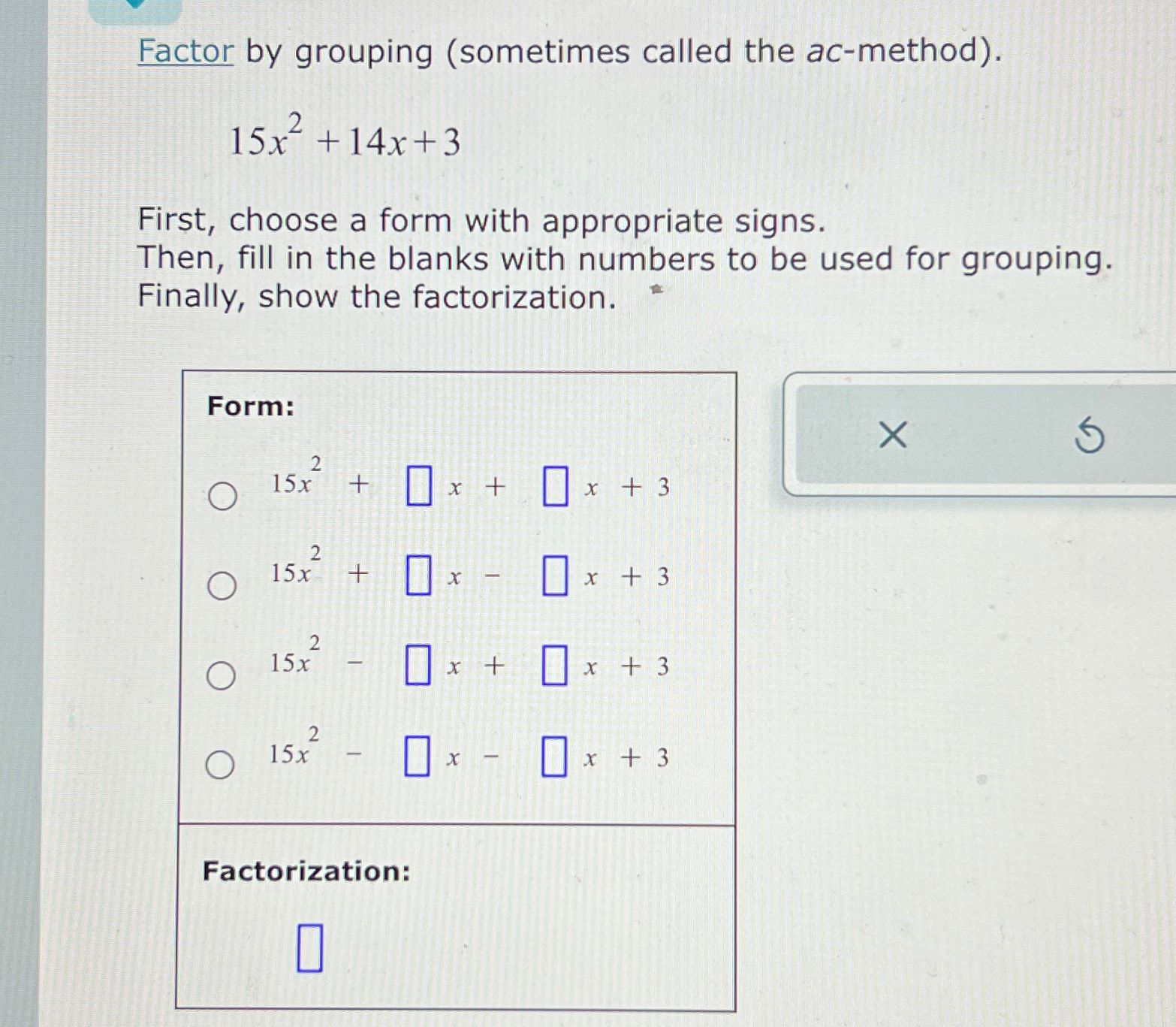 Solved Factor by grouping (sometimes called the | Chegg.com
