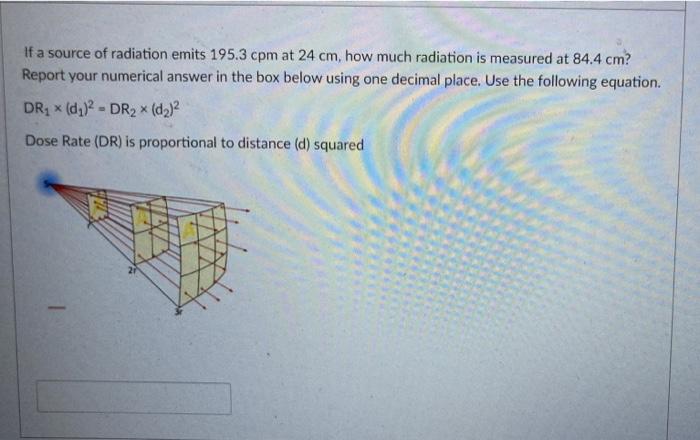 Solved If a source of radiation emits 195.3 cpm at 24 cm, | Chegg.com