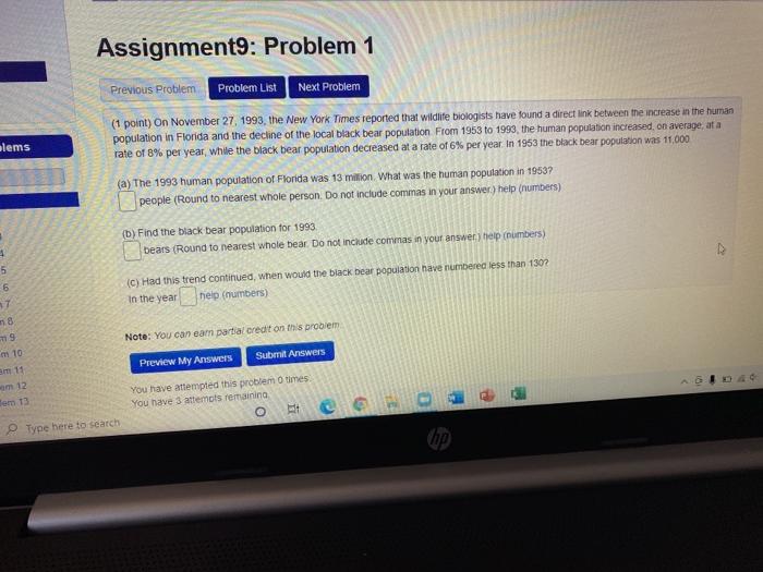 Solved Assignment9: Problem 1 Previous Problem Problem List | Chegg.com