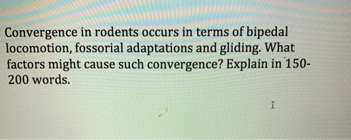 Solved Convergence in rodents occurs in terms of bipedal | Chegg.com