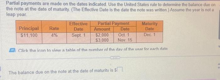 Solved Partial payments are made on the dates indicated. Use | Chegg.com