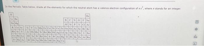 Solved Which elements would you shade for a valence | Chegg.com