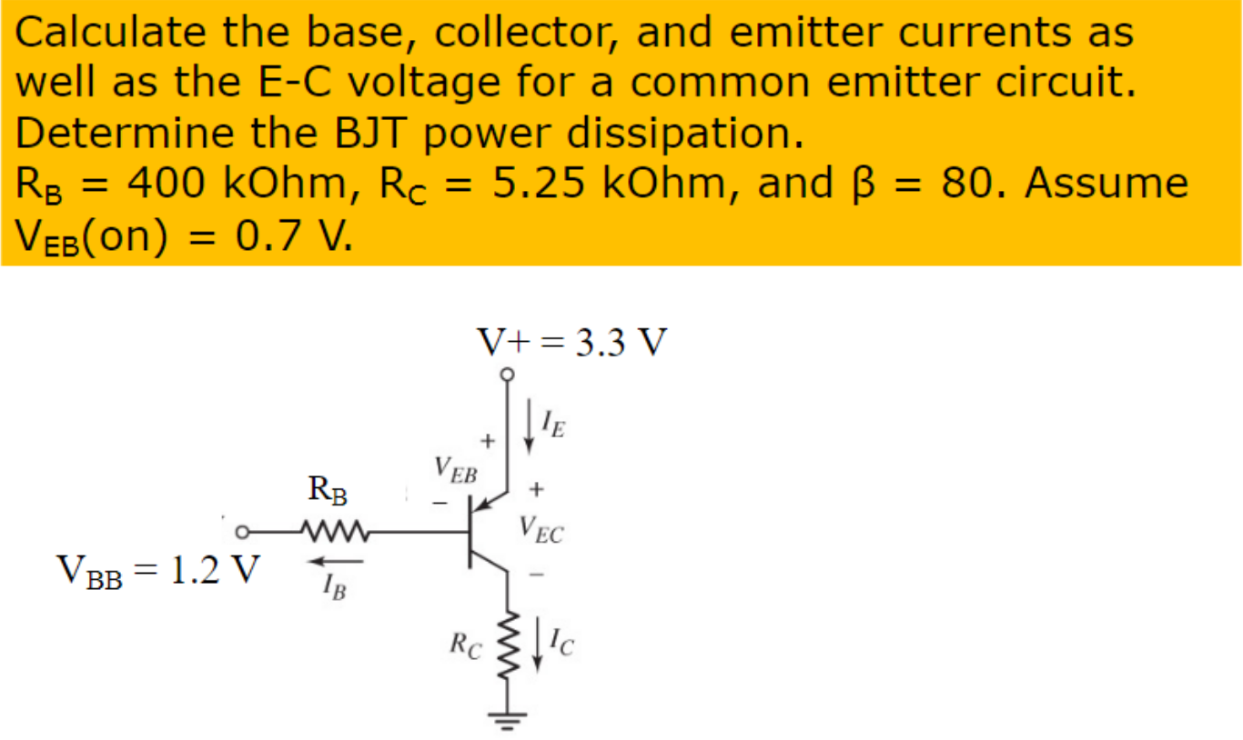Solved Calculate the base, collector, and emitter currents | Chegg.com