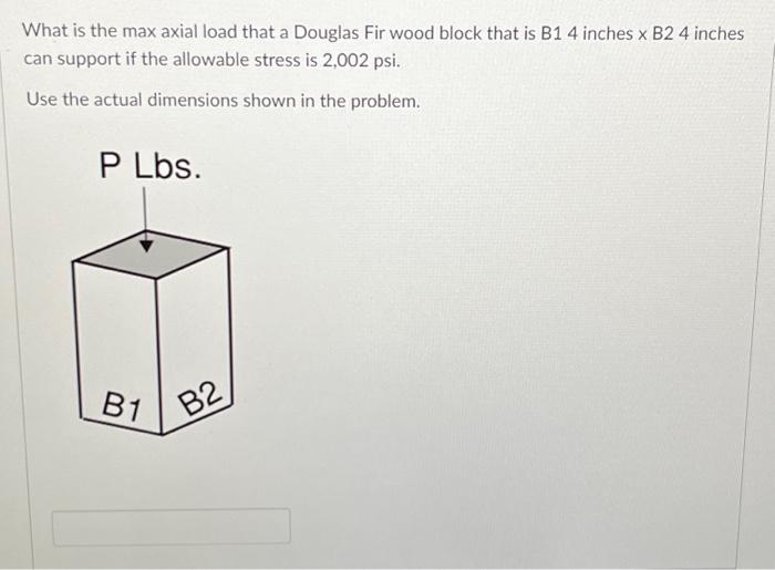 Solved What is the max axial load that a Douglas Fir wood | Chegg.com
