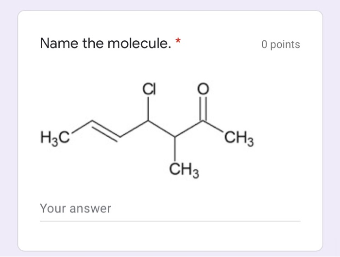 Solved Name the molecule. * 2 points CH3 H3C O OH Your | Chegg.com