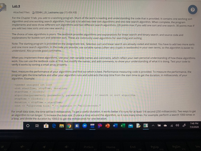 Solved Lab 9 Attached Files: DDHH_L9 Lastname.cpp (15.456 | Chegg.com
