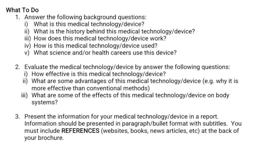 Solved What To Do 1. Answer the following background | Chegg.com