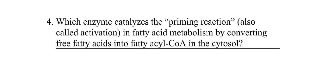 Solved Which enzyme catalyzes the "priming reaction" (also | Chegg.com