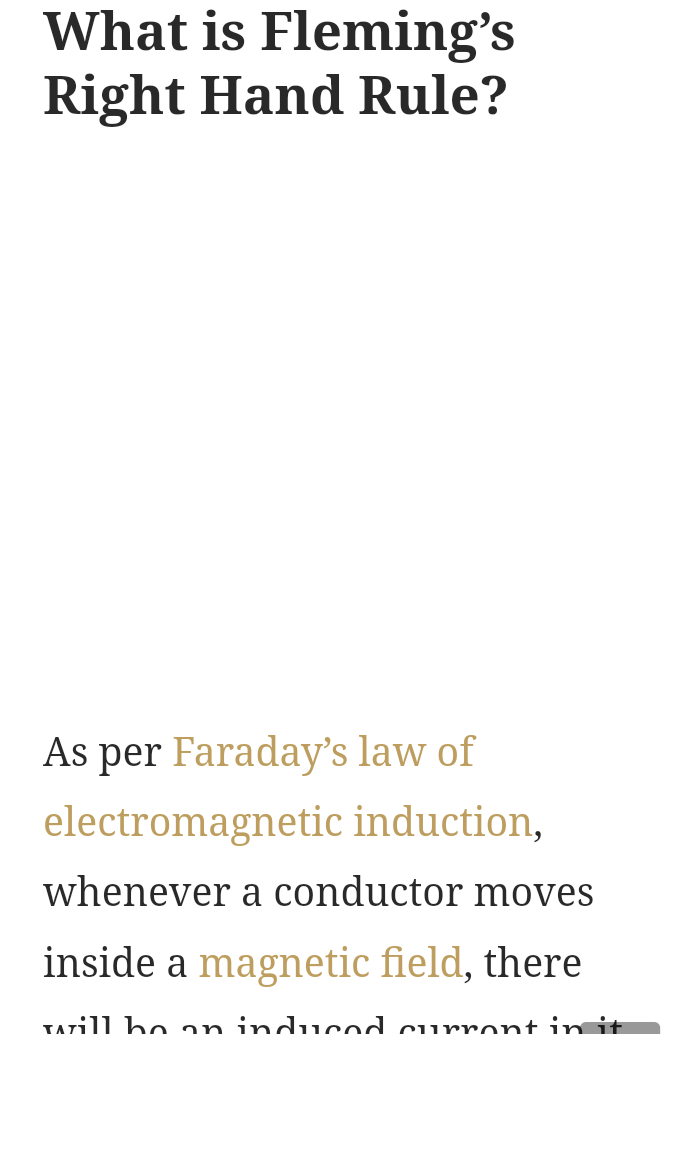 Solved What is Fleming's Right Hand Rule? As per Faraday's | Chegg.com