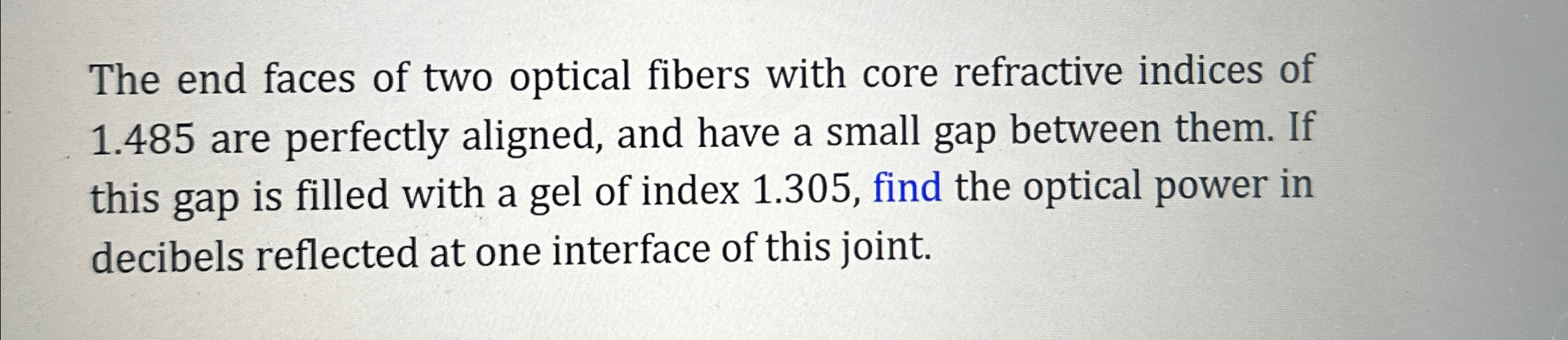 Solved The end faces of two optical fibers with core | Chegg.com