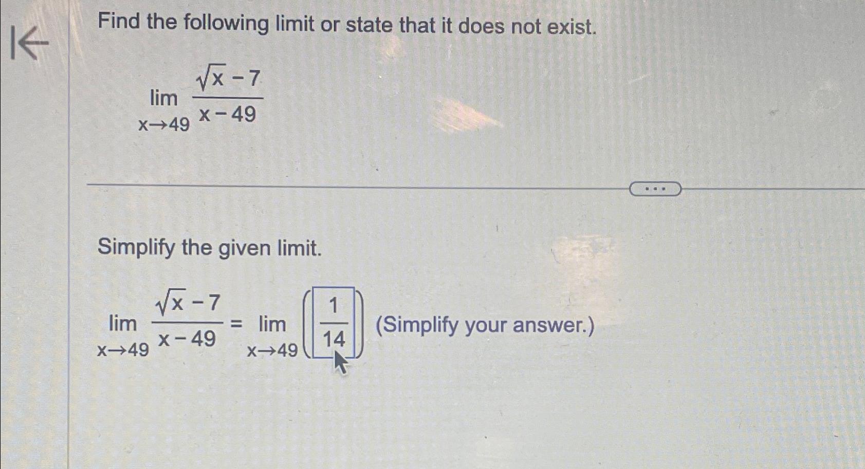 Solved Find the following limit or state that it does not | Chegg.com