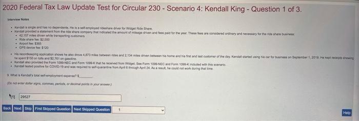 2020 Federal Tax Law Update Test for Circular 230 - | Chegg.com