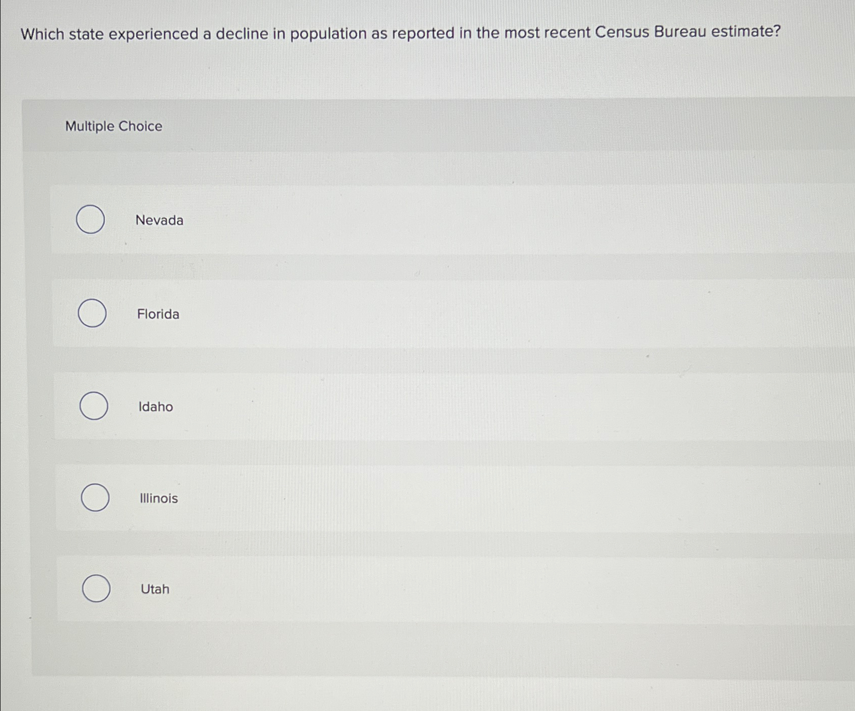 Solved Which state experienced a decline in population as | Chegg.com