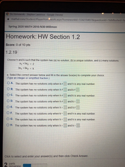 Solved Do Homework - Stephen Lawrence - Google Chrome | Chegg.com