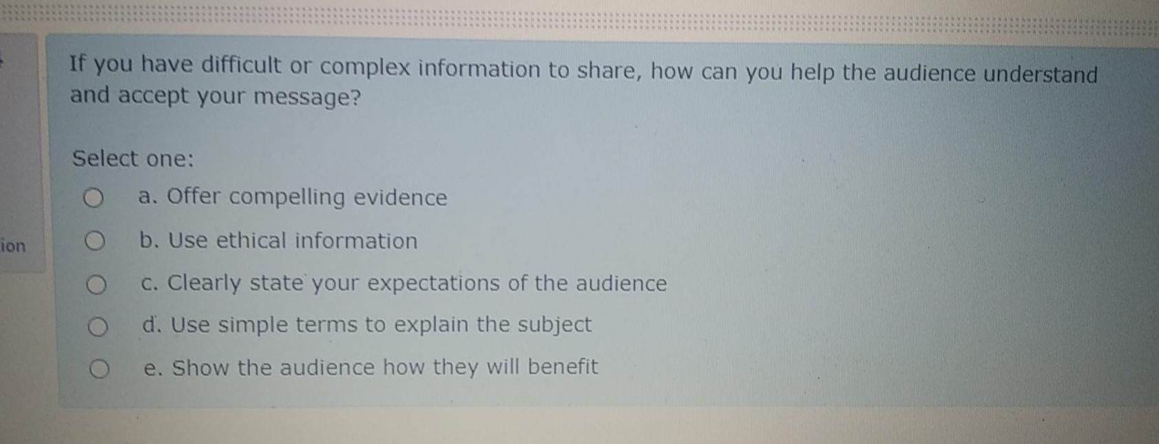 Solved If you have difficult or complex information to | Chegg.com
