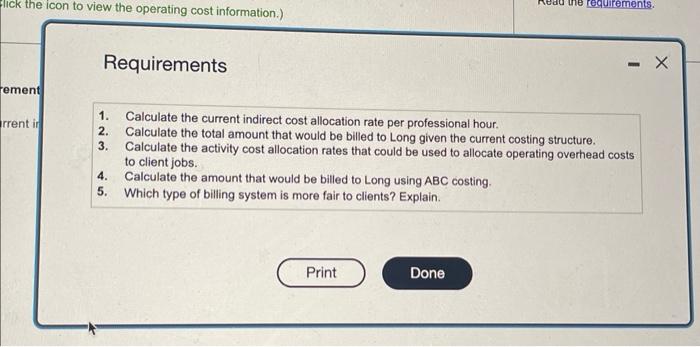 Requirements 1. Calculate the current indirect | Chegg.com