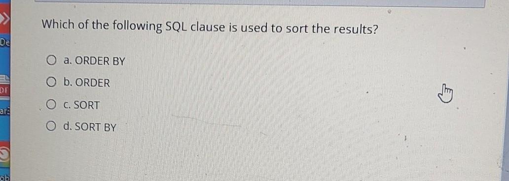 Solved Alias name is used to: O a. Rename the table name O | Chegg.com