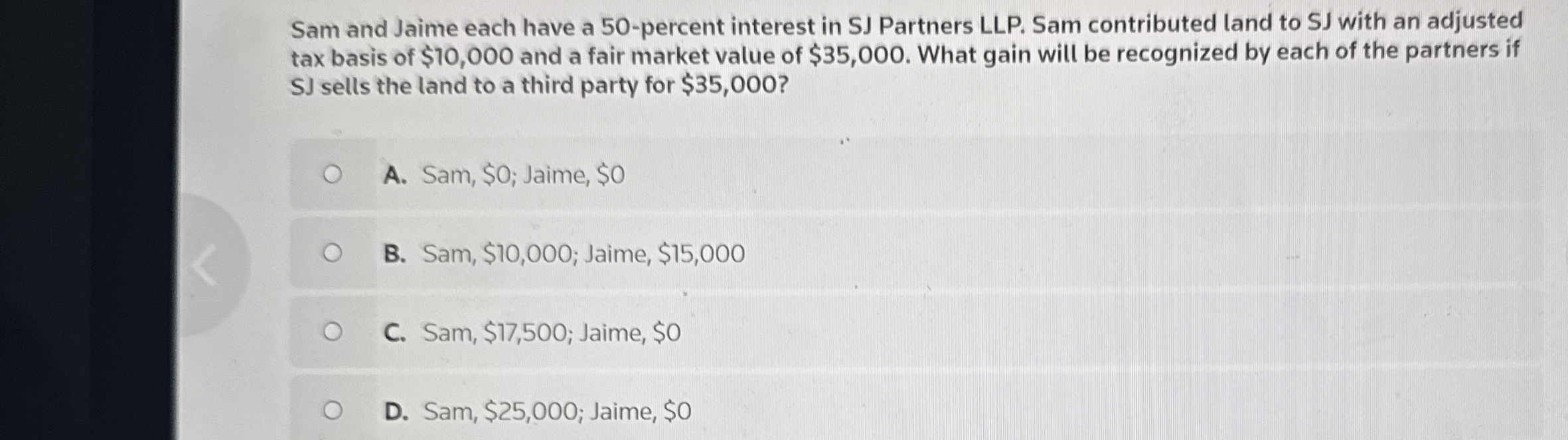 Solved Sam and Jaime each have a 50-percent interest in SJ | Chegg.com